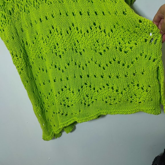 Zara | Sweaters | Zara Green Oversized Lace Knitting Top | Poshmark